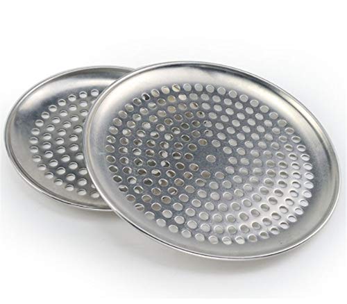 2 pcs Pizza Pans with Holes 10inch 12inch Non-Stick Round Pizza Baking Tray Plate Bakery pizza tools oven outdoor metal Oven Tray Pizza Tray
