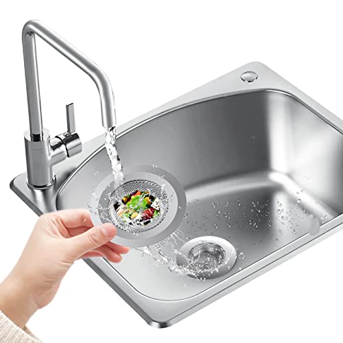 2 Pack Kitchen Sink Strainer, Stainless Steel, Large Wide Rim 4.5" Diameter, Food Catcher for Most Sink Drains Basket Strainer