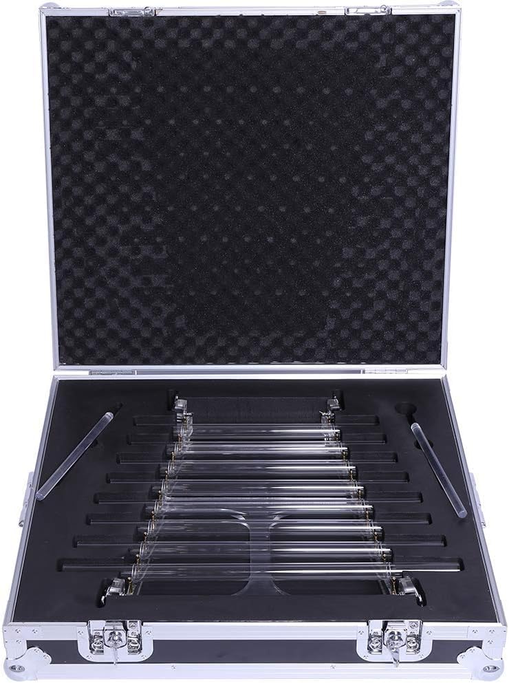 432 Hz Perfect 8 Tubes Notes Quartz Crystal Singing Harp with Free Alumina Carry Case& mallets