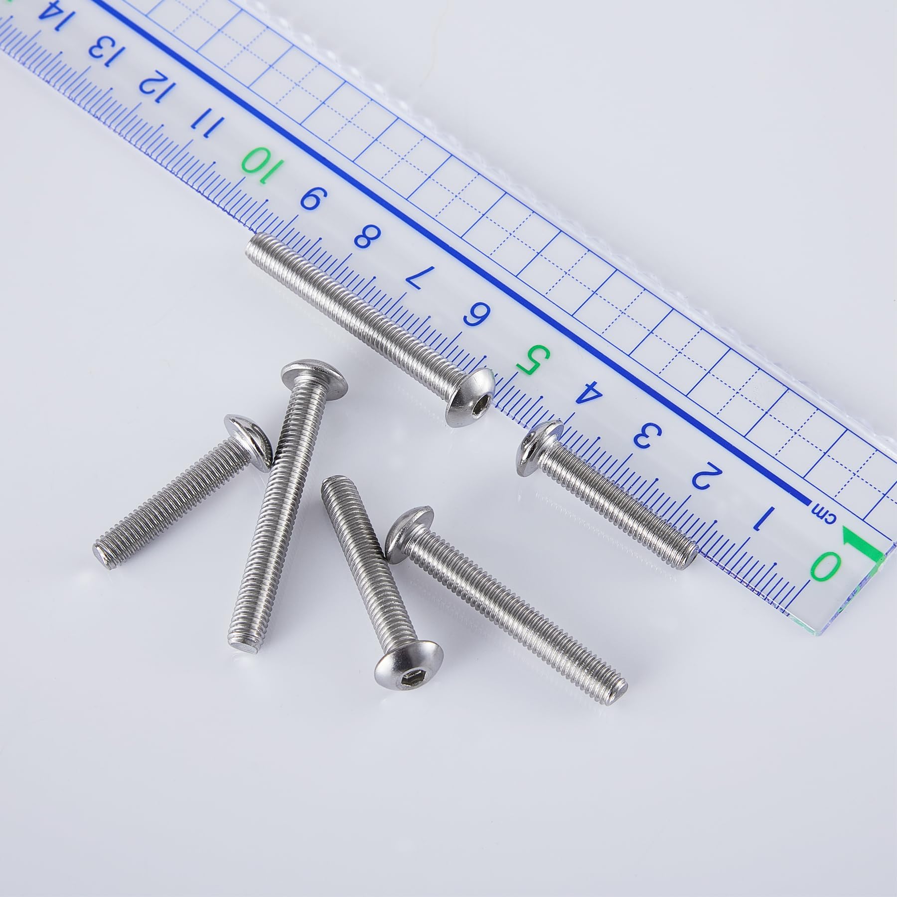 Cicidorai M6-1.0 x 70mm Button Head Socket Cap Bolts Screws, 304 Stainless Steel 18-8, Allen Socket Drive, Full Machine Threads, Quantity 10