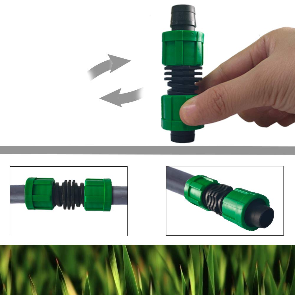 Alovexiong 10 Pieces Drip Irrigation Coupling, 5/8 Inch Universal Connector Drip Tubing Fittings, Compatible with Most 16-17 mm Drip Tape AG Tubing Drip or Sprinkler Systems