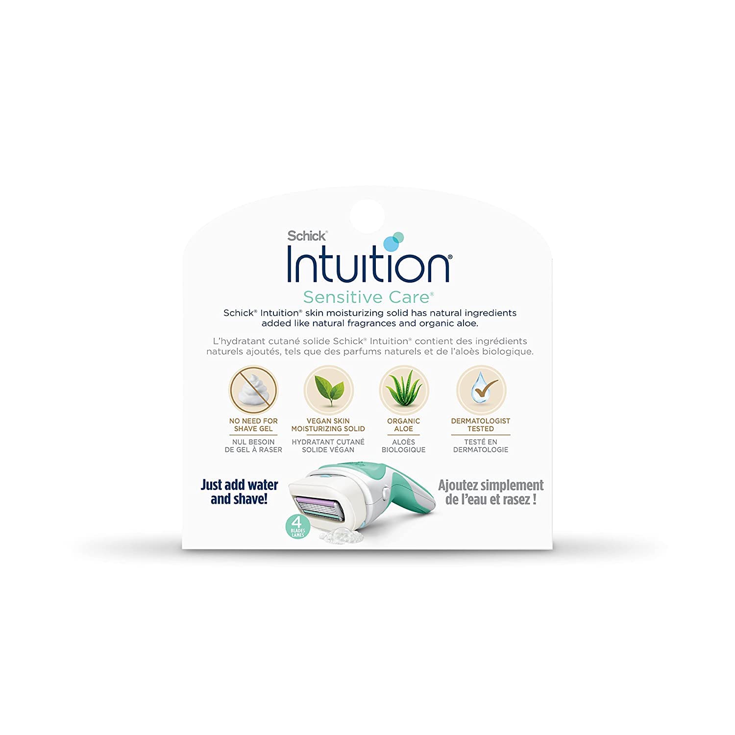 Schick Intuition Sensitive(Aloe) Renewing Moisture Women Razor Refill Cartridges, 12 count(4Pack), New Version 2022