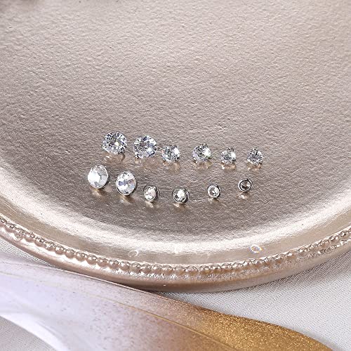 14G 4-20Pcs Surgical Steel Dermal Piercing Jewelry Cubic Zircon Micro Dermal Anchor Tops Titanium Base Dermal Piercing