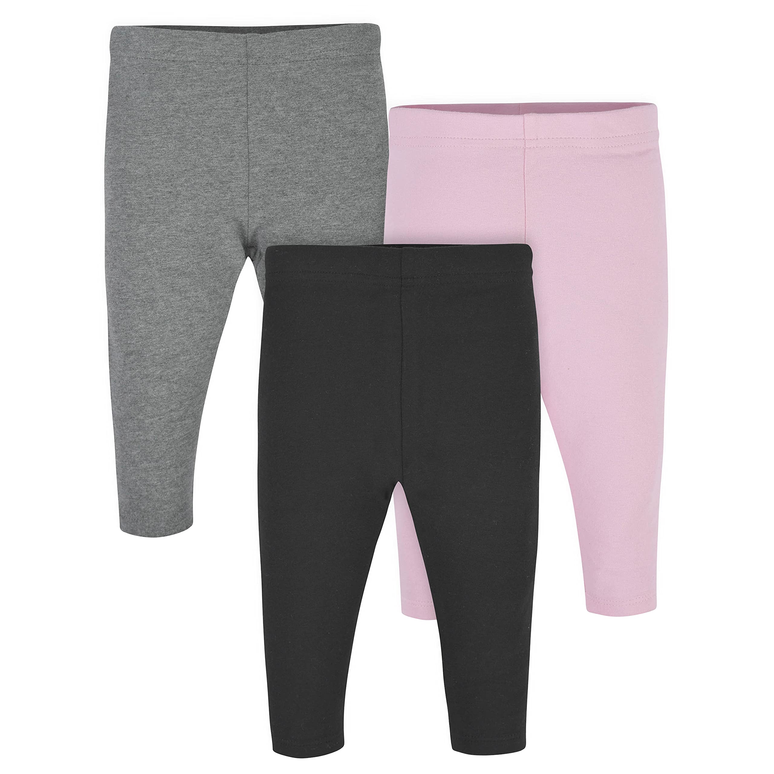 Gerber Baby Girl's Toddler Multi-Pack Premium Leggings, Pink/Black, 2T