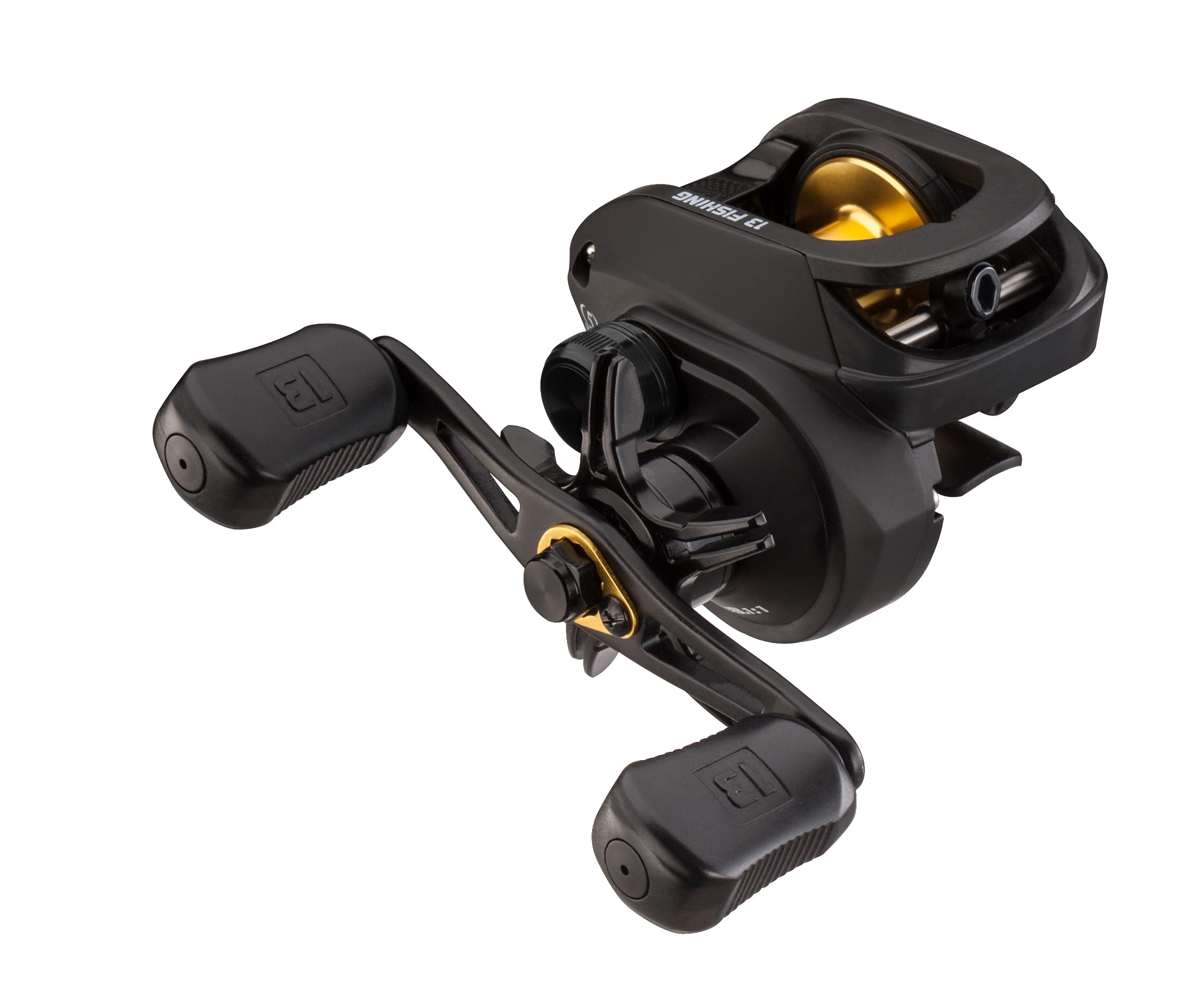 13 FISHING - Origin R1 Baitcast Reel - 8.1:1 Gear Ratio - Right Hand Retrieve (100 Size) (Fresh) - OR1-8.1-RH,Black/Gold