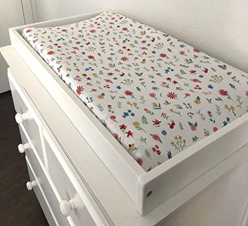 Changing Pad Cover Floral Organic Cotton for Girls (Changing Pad)