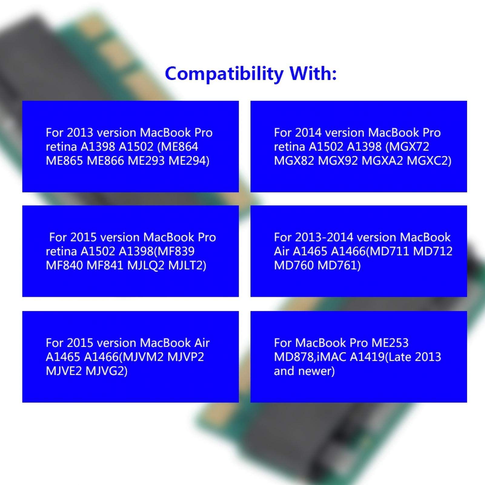 ciciglow SSD to M.2 NGFF Convert Adapter Interface Card 2013 2014 2015 Suitable for MacBook Air/Pro NVME AHCI SSD Upgraded Kit for A1465 A1466 A1398 A1502(Green)