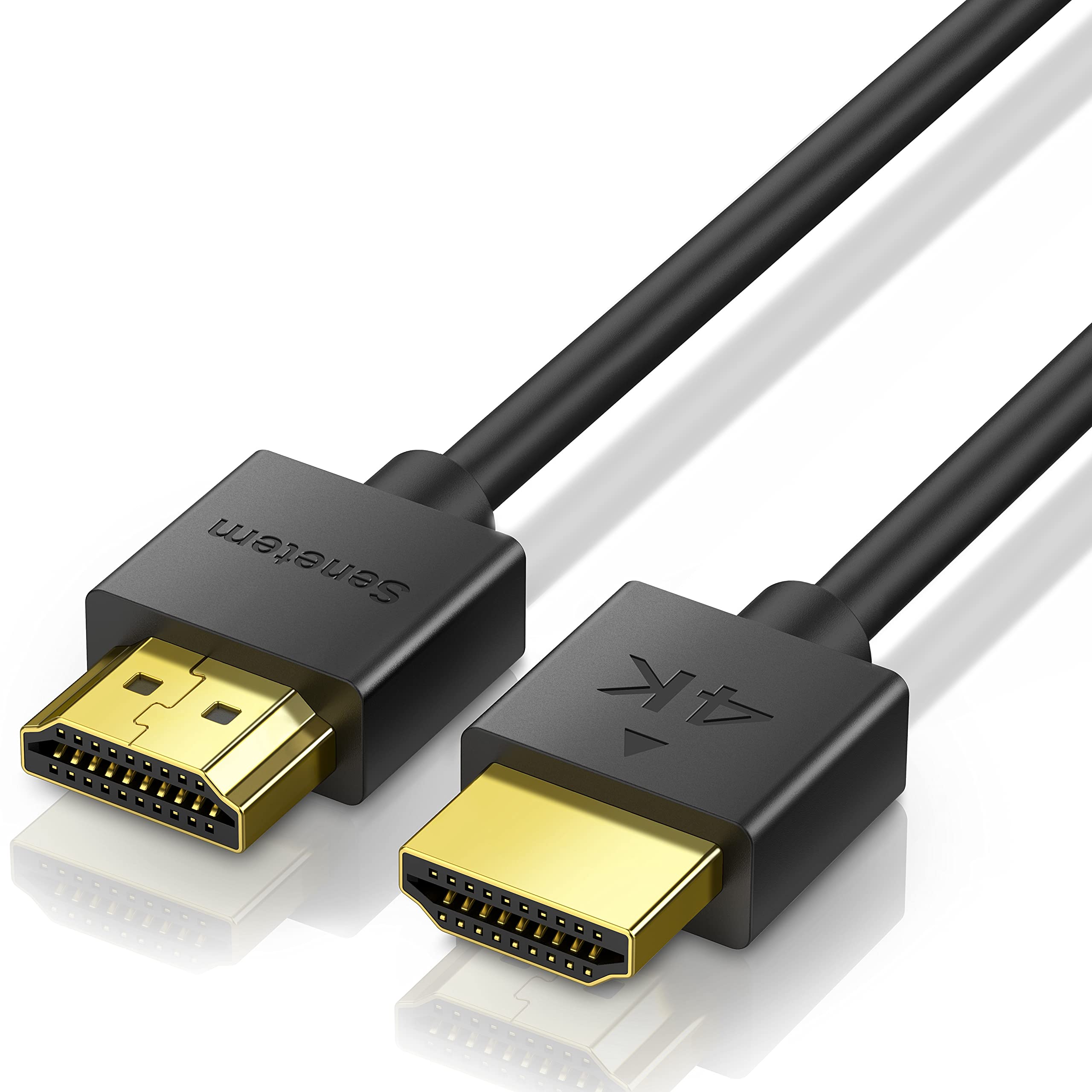 4K Slim HDMI Cable 1.6 ft, High Speed (4K@60Hz, 18Gbps), HDMI 2.0 Cord, Thin HDMI Cable, Low-Profile Gold-Plated Connectors - 4K, 2K, HDR, ARC, 3D, for Gaming Monitor, TV, X-Box, PS5/4/3 (1.6 Feet)