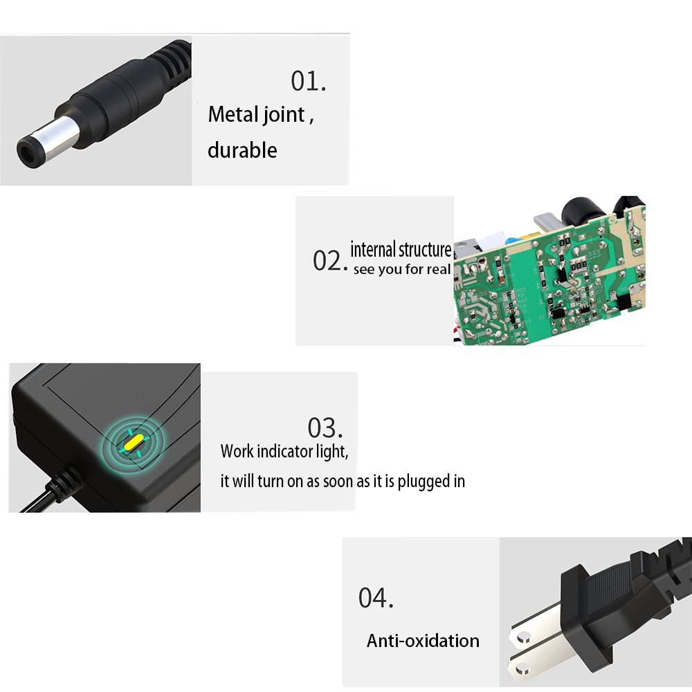 12V 5A 60W Power Supply Adapter, AC DC Converter 100V~240V to 12 Volt 5 Amp Transformer 5.5x2.5mm Plug, LED Strip Light 3D Printer LED Driver CCTV Security System LCD Monitor