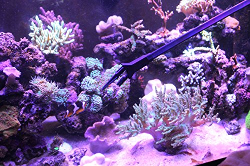 AquaticHI Aquarium Tongs 27 inch (70 cm), 100% Reef Safe, Multi Purpose for Fresh and Saltwater Fish Tanks, Clip Plants, Spot Feed Fish and Coral, Keep Hands Dry
