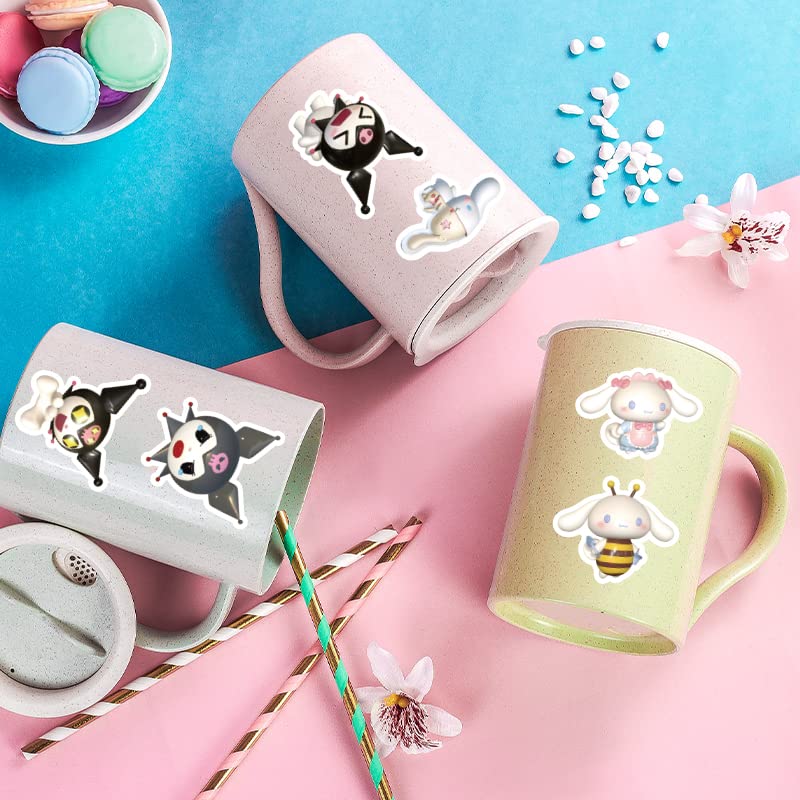 120Pcs 3D Kawaii Stickers Pack,Cartoon Keroppi Cinnamoroll Kitty,Waterproof Sticker for Laptop,Anime Vinyl Decals for Water Bottle,Skateboard,Hydroflasks,Cute Gifts for Friends Girls Kids