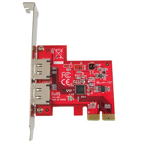 Ableconn PEX-SA130 2-Port eSATA III 6Gbps PCI Express x2 (Two Lanes) Host Adapter Card (ASMedia ASM1062 Controller)