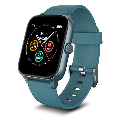 IOWODO Smart Watch, Fitness Tracker 1.55'' HD Touch Screen with Heart Rate Monitor & Sleep Tracking, 5ATM Waterproof Pedometer Smartwatch for Men Women Compatible with iPhone Android Phones