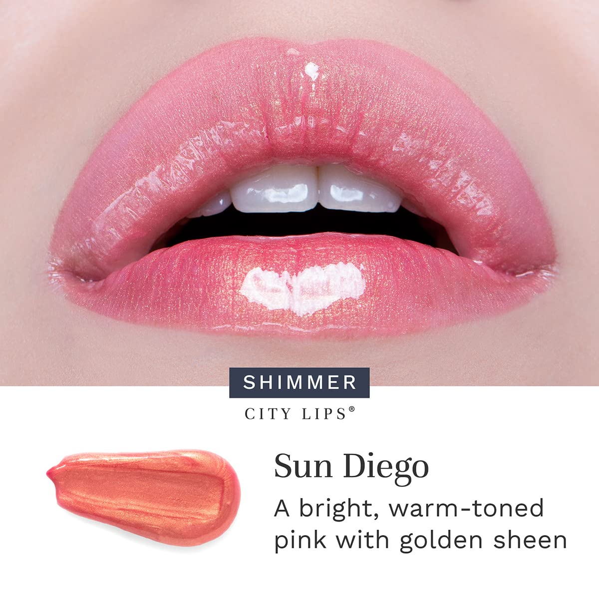 City Beauty City Lips Plumping Lip Gloss Sun Diego - High-Shine Gloss for Fuller, Younger-Looking Lips | Hydrating & Smoothing Lip Treatment Hyaluronic Acid