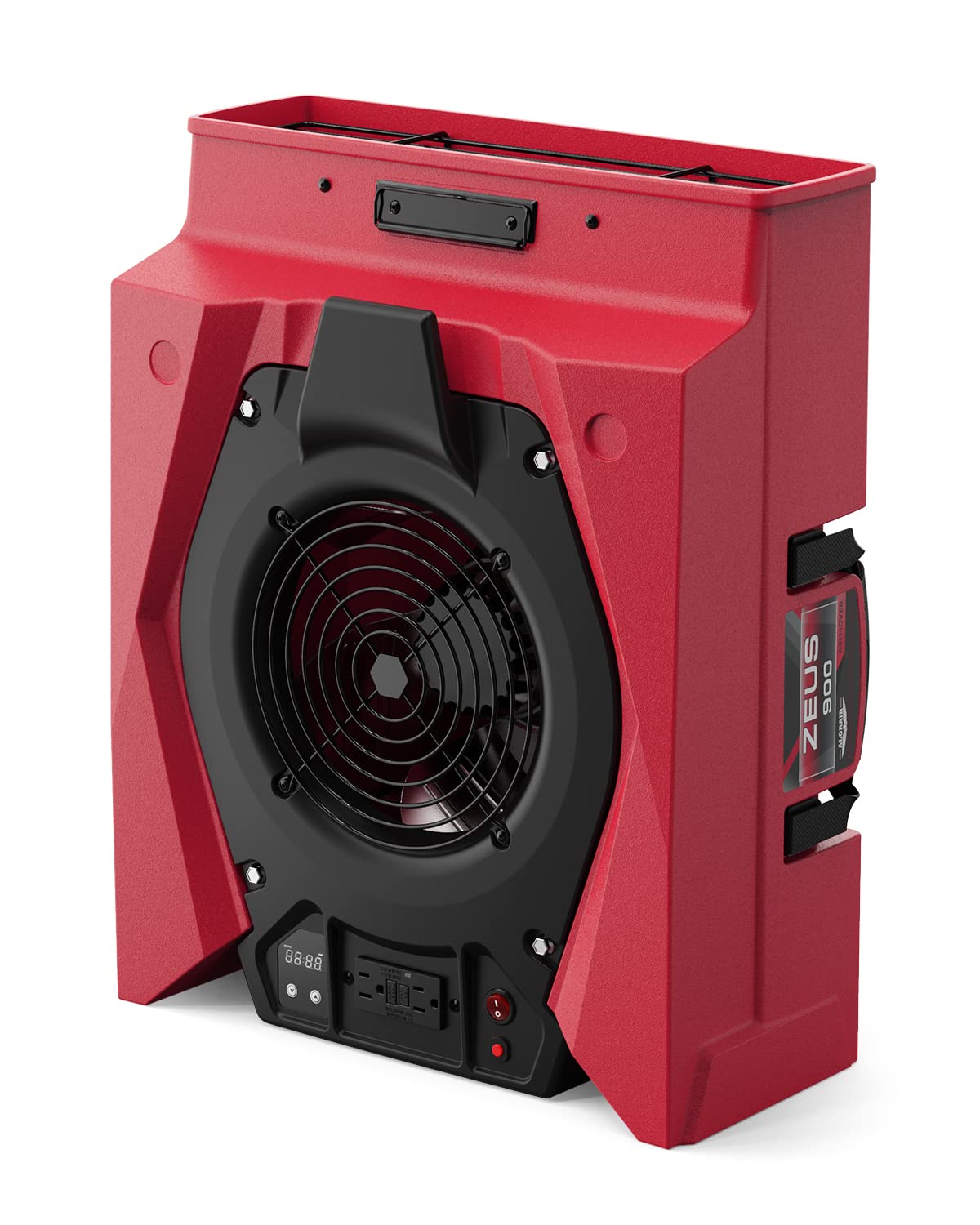ALORAIR Zeus 900 Air Mover Commercial Blower for Carpets, Walls, Plumbing Use, Variable Speed Floor Blower Fan, 950 CFM with 1.8 Amps, Circuit Breaker Protection,on-Board Duplex GFCI, Red