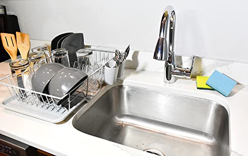 3 Pc Grey Dish Drying Rack Set | Dish Rack | Sink Drying Rack | Dish Drainer | Sink Dish Rack (Matt Grey)