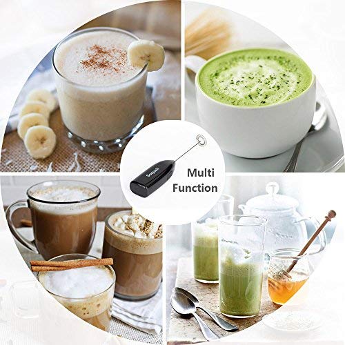 2 Pack Milk Frother Handheld Battery Operated - Electric Whisk Coffee Frother Battery Stirrer, Hand Held Milk Foamer, Mini Mixer for Bulletproof Coffee, Cappuccino, Latte, Frappe & Matcha Tea