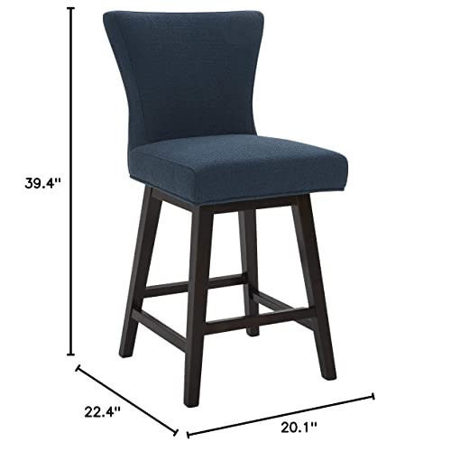 Amazon Brand β Stone & Beam Esme Memory-Swivel Counter-Height Barstool, 39.4"H, Cadet Blue