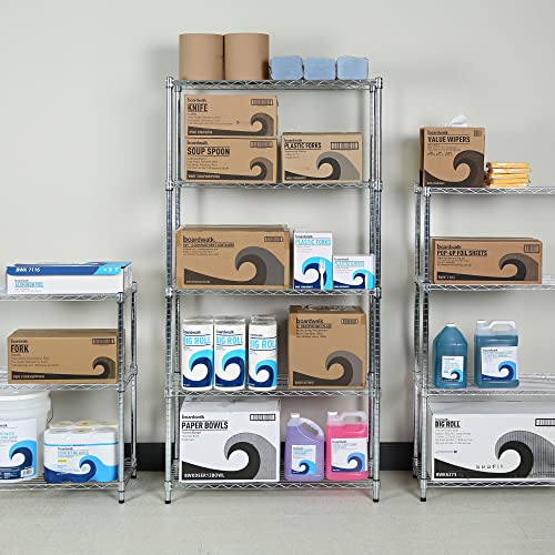 Alera ALESW853614SR Residential Wire Shelving Five-Shelf 36w x 14d x 72h Silver