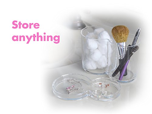 ARAD Acrylic Cotton Ball Holder, Storage Cotton Balls, Bathroom Storage, Makeup Organizer, Acrylic Container, Cotton Ball Organizer, Round Counter Organizer