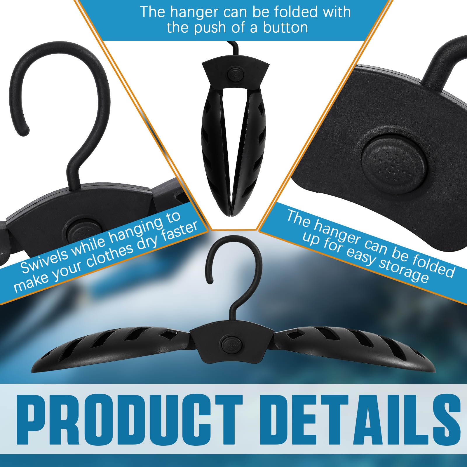 2 Pcs Foldable Wetsuit Hanger Fast Dry Surfing Suit Hangers Folding Vented Hanger for Men Women Suit Diving Accessories