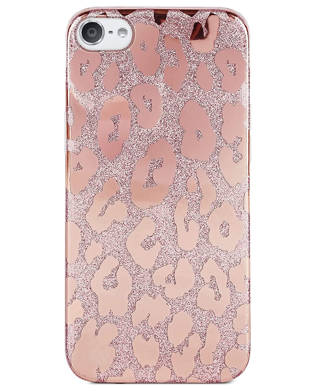 iPod Touch 7th Generation Case, J.west iPod Touch 6 iPod 5 Case, Luxury Saprkle Bling Glitter Metallic Leopard Print Design Soft Slim Protective Cases for Women Girls Silicone Cover Rose Gold