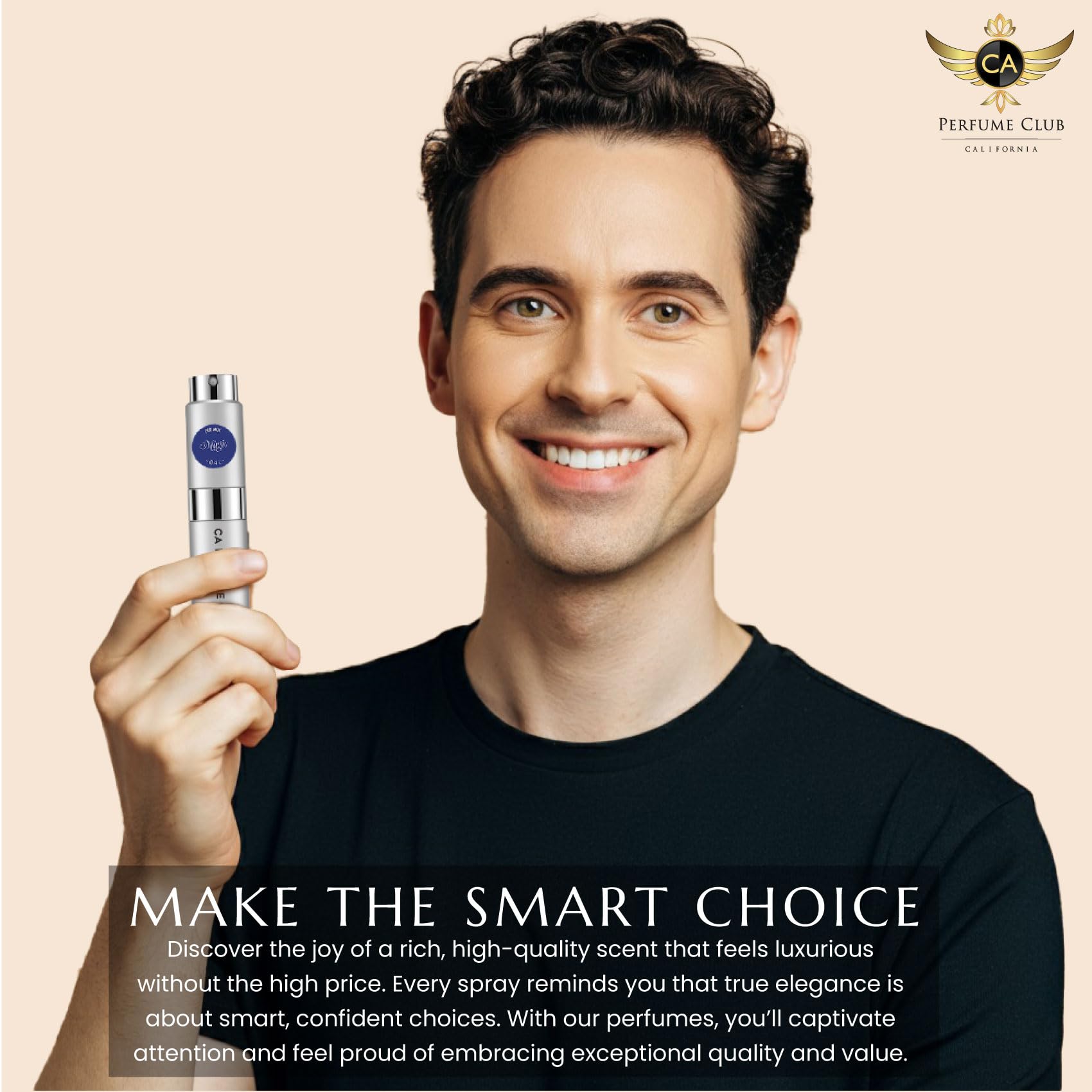 CA Perfume Impression of Oud Wood Cologne For Men Replica Version Fragrance Dupes Eau de Parfum Spray Refillable Atomizer Bottle 0.27 Fl Oz/ 8ml