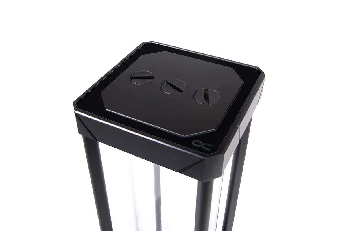 Alphacool Eisbecher Aurora 250mm Glass Reservoir with D5 Body (Pump Not Included), Black/Acetal