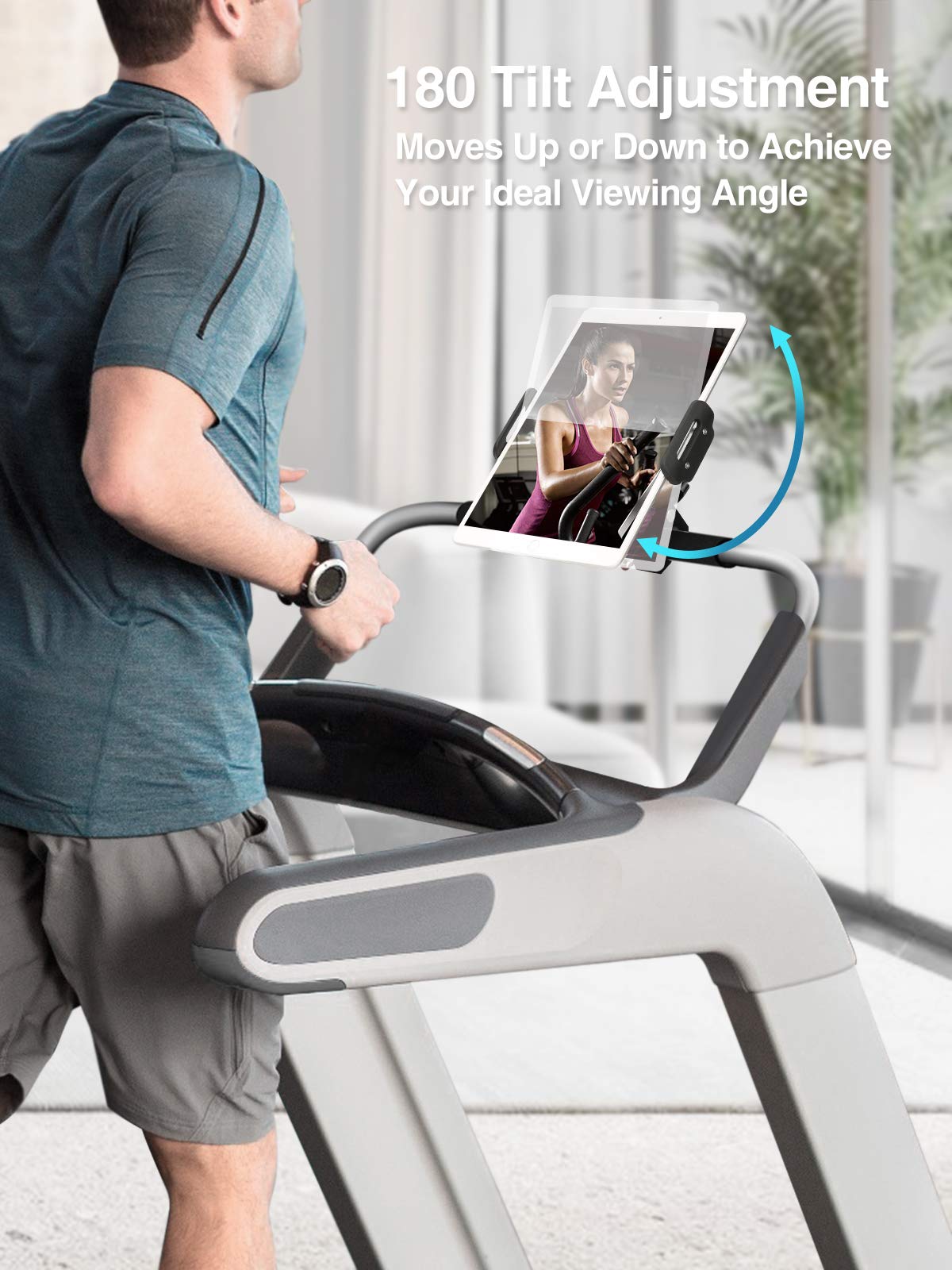 elitehood iPad Holder for Treadmill, Heavy Duty Tablet Holder for Stroller, iPad Bike Mount Compatible with 4.7-12 inches iPad, iPhone, Tablets and Cell Phones