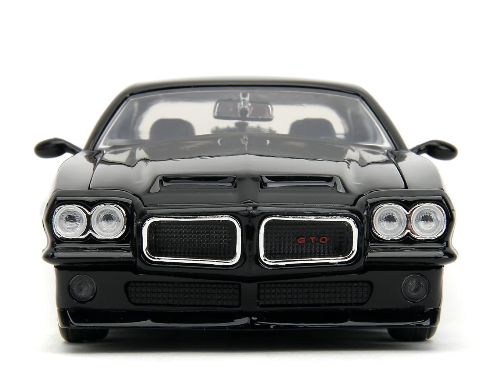 1971 Pontiac GTO Black with Flame Graphics Bigtime Muscle Series 1/24 Diecast Model Car by Jada 35022