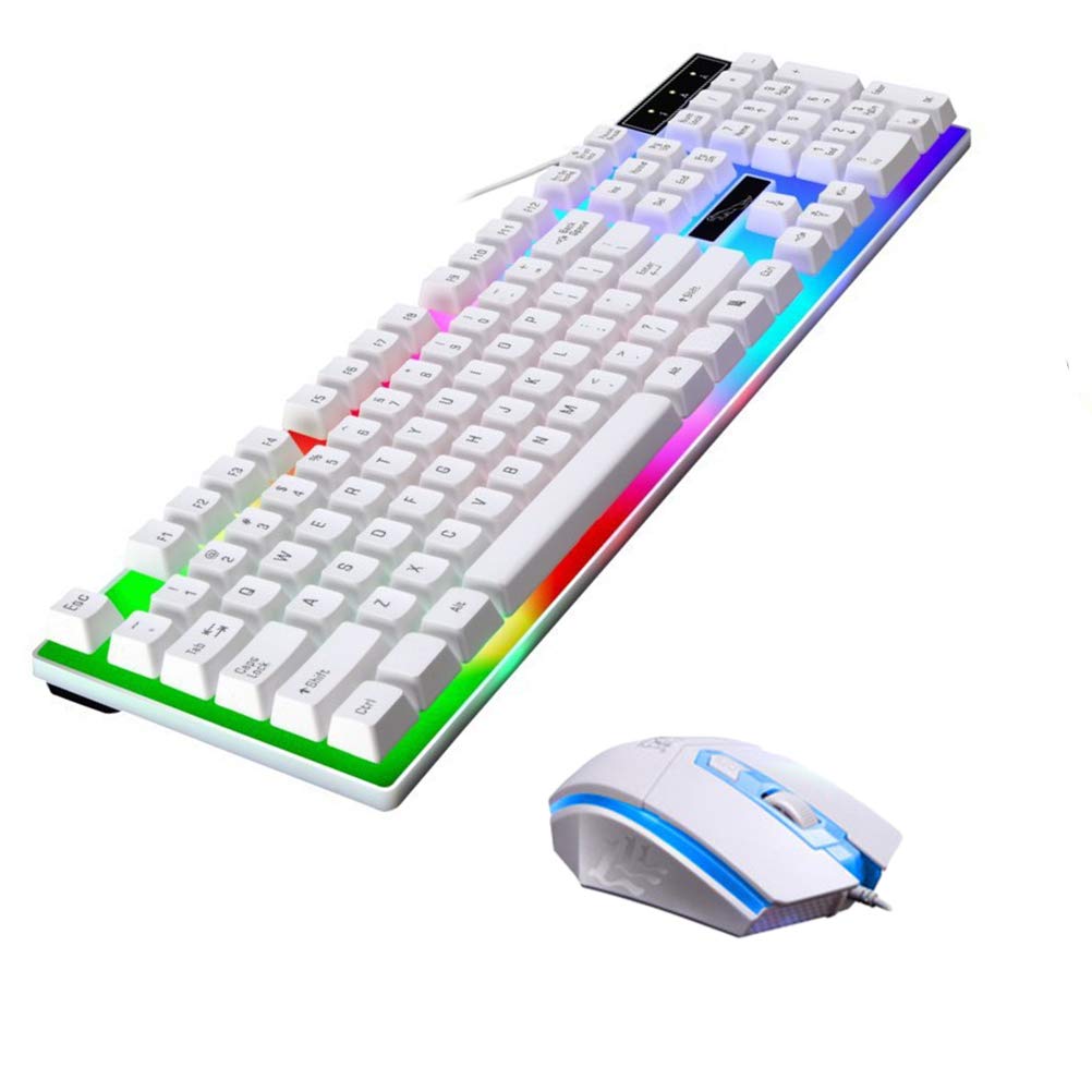 Game Keyboard keboard for Gaming USB Computer Keyboard Office Keyboard Gaming Keyboard Mechanical Keyboard Lighted Keyboard LED Keyboard USB Keyboard White Mouse and Keyboard Wired
