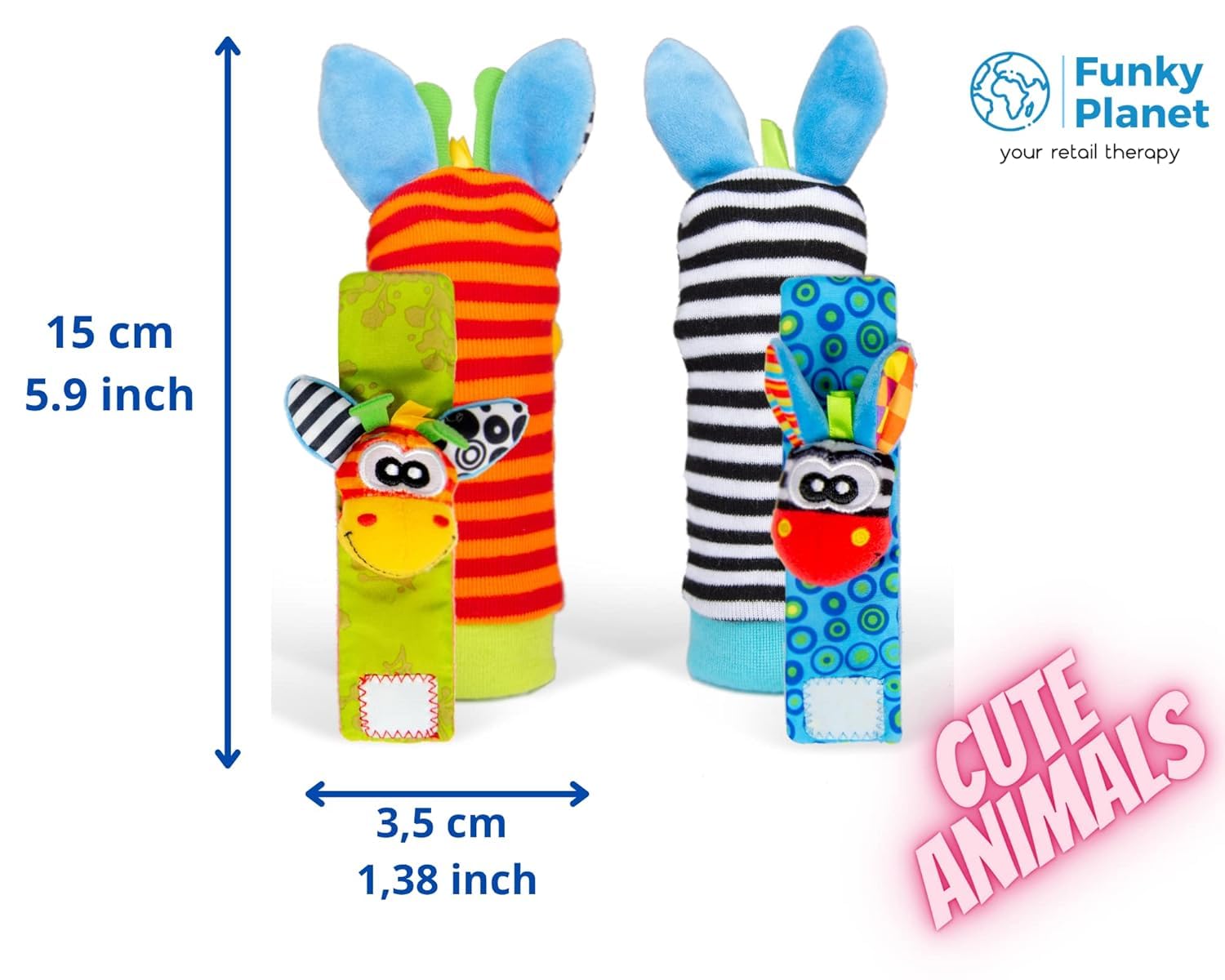 4pcs Sozzy Baby Infant Soft Toy Wrist Rattles Foots Finders Developmental
