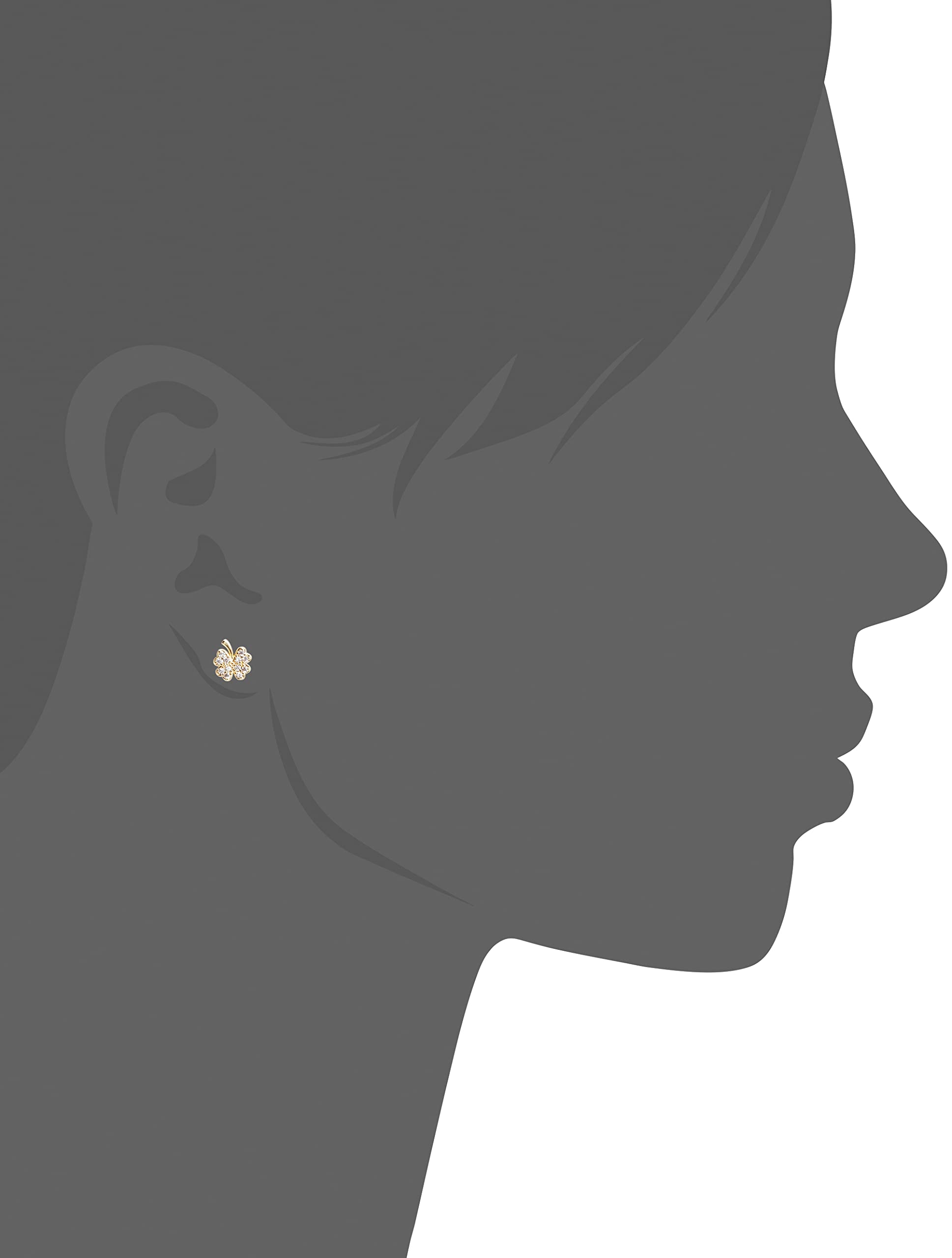 14K Gold Plated Stud Earrings Cubic Zirconia Earring Four Leaf Clover Earrings Small Stud Earrings S925 Silver Needle for Women