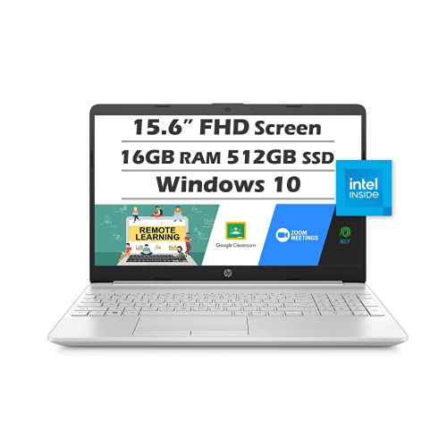 HP 15 Laptop (Latest Model), 15.6β Full HD Display, Intel Core i5-1135G7 (Beat i7-1065G7), 12GB RAM, 512GB SSD, Intel Iris X Graphics, Webcam, HDMI, Wi-Fi, Bluetooth, Windows 10 Home, Silver + Nly MP