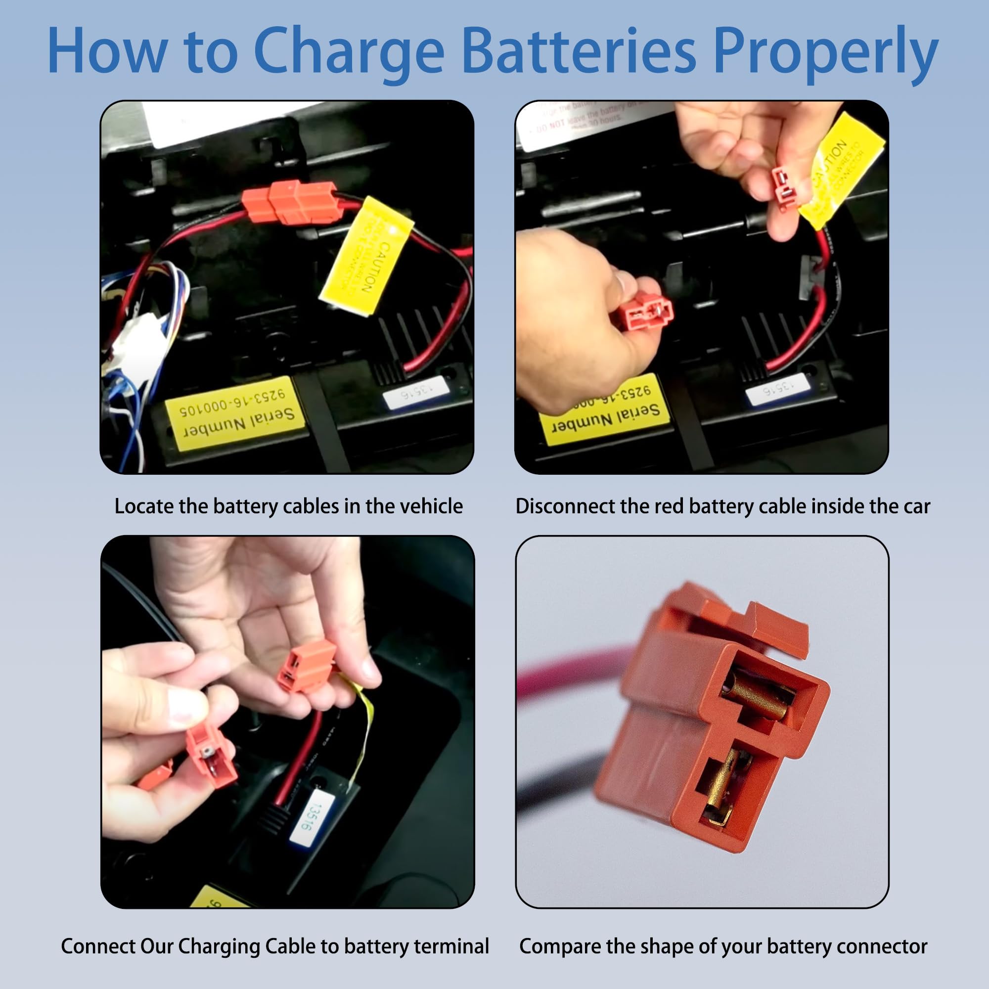 12 Volt Battery Charger for Ride On Toys, 14.4V 1000MA Battery Charger for Kids Electric Car Riding Toy Battery Power Adapter Red Square Plug