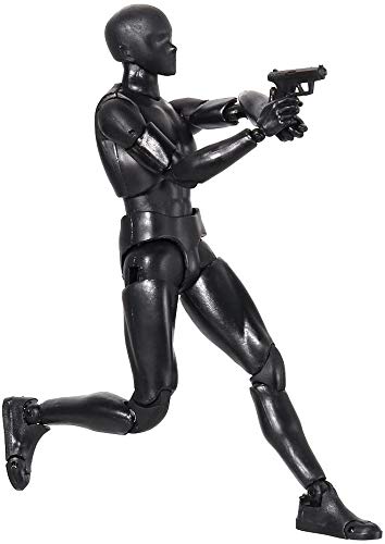 ABROBROKI Black Action Figures Body-Kun DX & Body-Chan DX PVC Figure Model Drawing for S H Figuarts with Box for Artists (Male)
