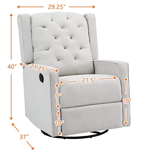 AFG Baby Furniture Ava Swivel Glider Recliner, Gray