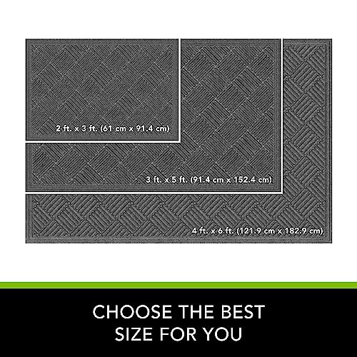 Apache Mills Textures Crosshatch Entrance Mat, 3-Feet by 5-Feet, Charcoal (60-461-1901-3x5)