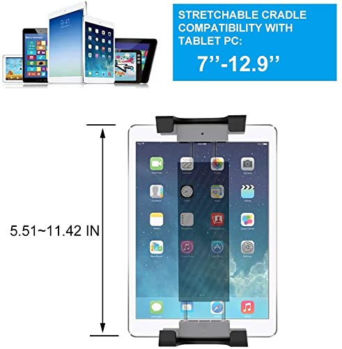 Accessory Basics Universal Tablet/Smartphone 3 in 1 Metal Base CounterTop Table DoorDash Postmate Grubhub Uber Eats Mount Stand for 6 to 13" Screen Tablets and Smartphones