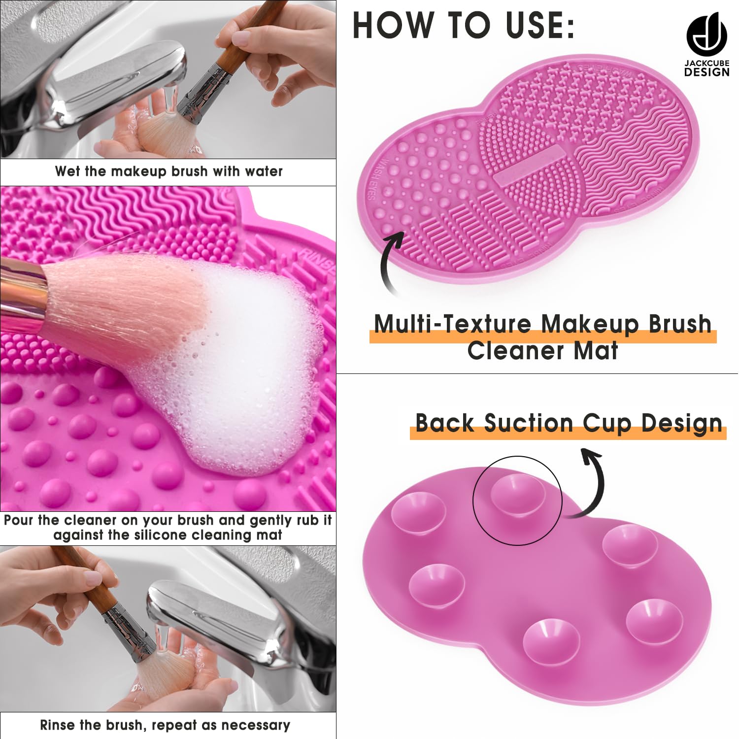 Bamboo Brush Makeup Cosmetic Air Drying Rack Tower Acrylic Folding Brushes Dryer Holder Display Organizer Stand with Silicone Brush Cleaner Mat Support Tray(26 Hole, FULLY ASSEMBLED) – MK288B