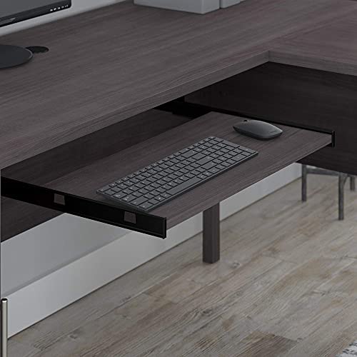 Bush Furniture Somerset L Shaped Desk with Storage, 72W, Storm Gray