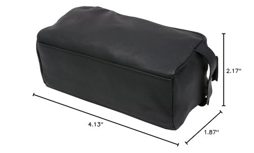 Alpine Swiss Sedona Toiletry Bag Genuine Leather Shaving Kit Dopp Kit Travel Case Black