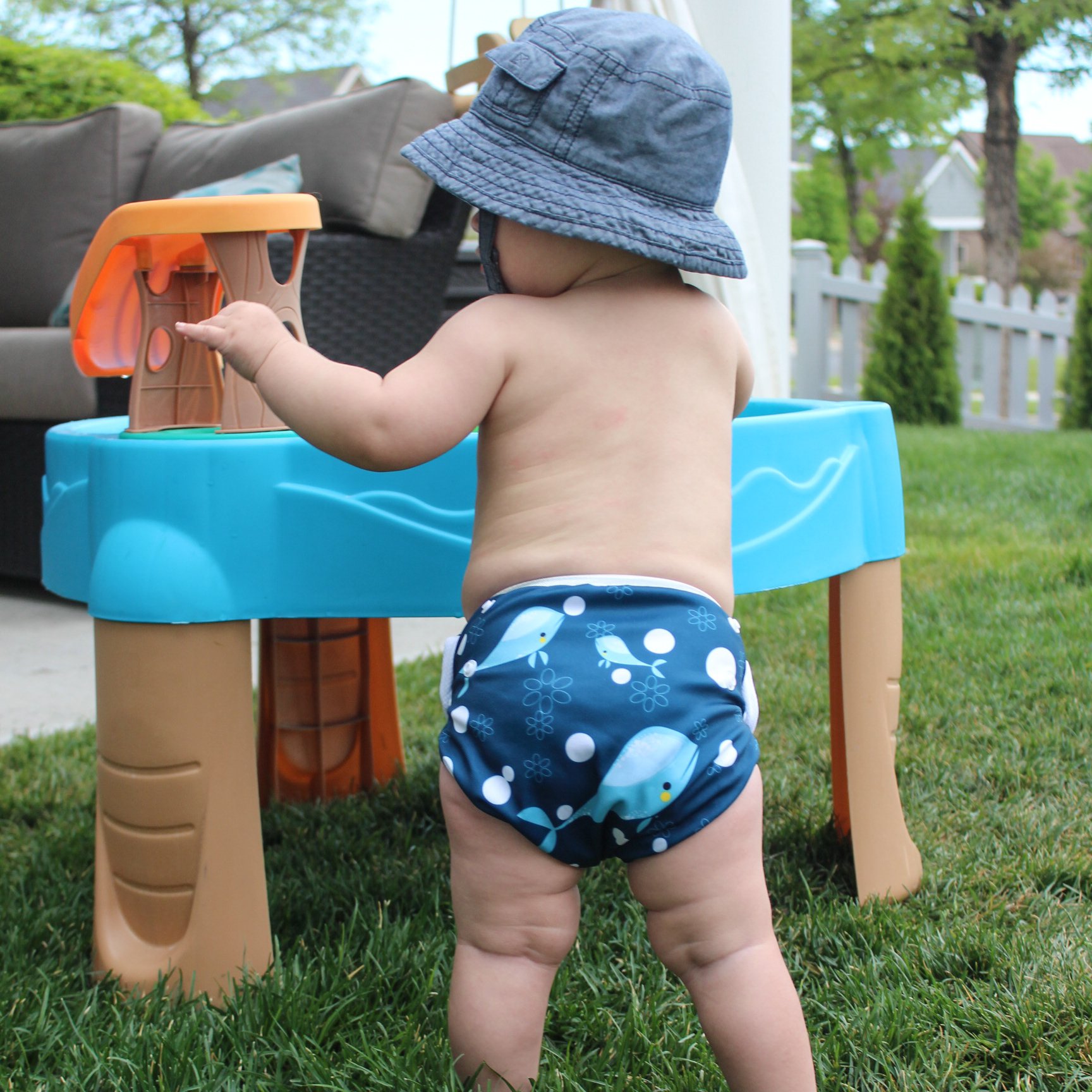 ALVABABY Swim Diapers 2pcs Reusable Adjustable & Washalbe for Boys & Girls 0-2 Years Baby Boy DYK13-14
