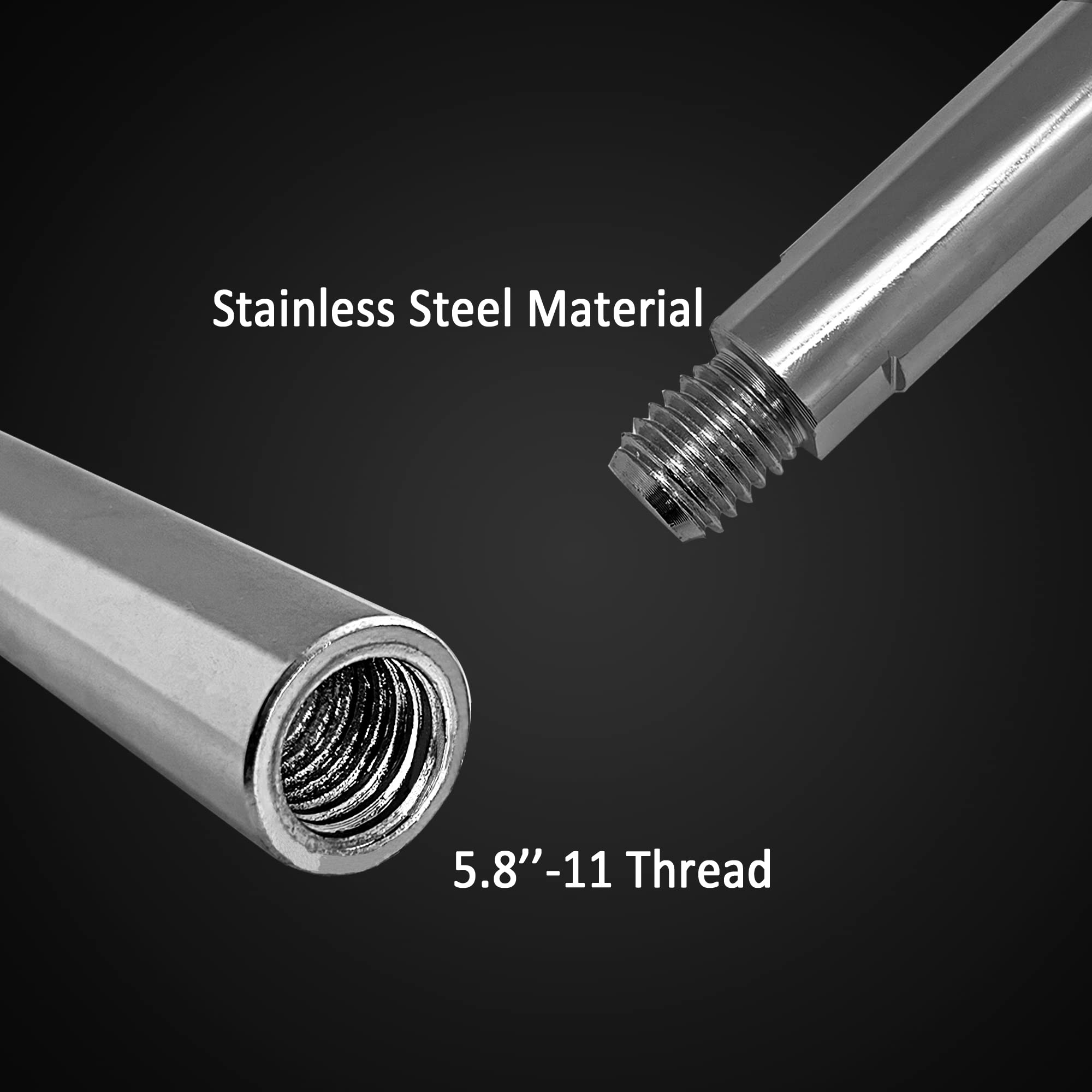 3 PCS 5/8"-11 Thread Angle Grinder Extension Shaft, Rotary Extension Shaft Set, Angle Grinder Extension Connecting Rod, for Polisher and Angle Grinder, 3.1 inch, 3.9 inch, 5.5 inch (Silver)