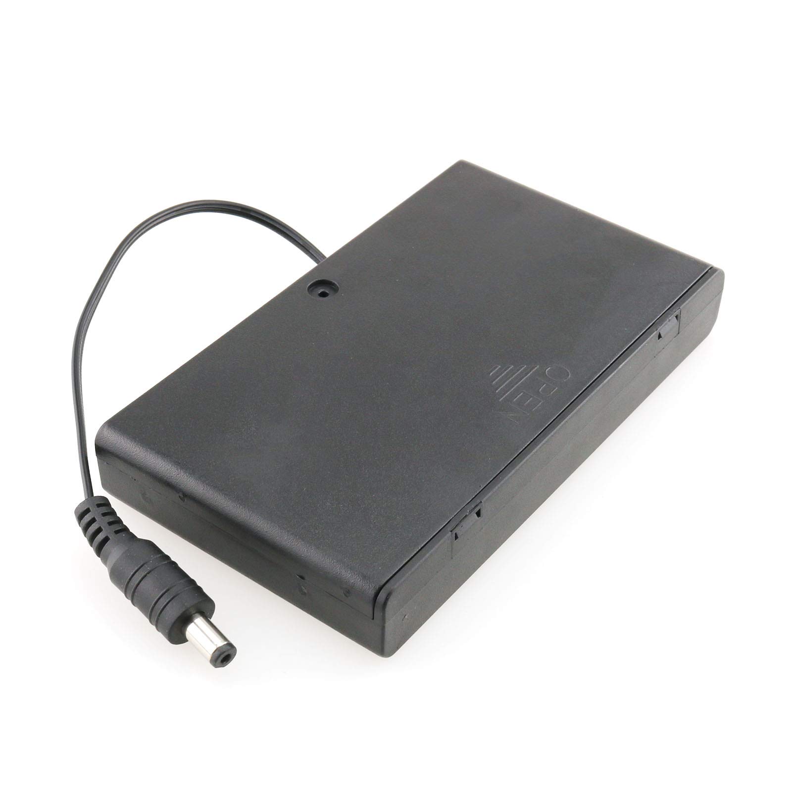 ITROLLE 8 x AA Battery Holder 8x1.5V 12V Black Battery Case Box with DC 5.5x2.1mm Male Connector and ON/Off Switch