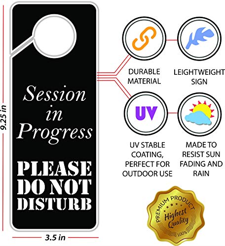 Business Design Session in Progress Please Do Not Disturb Sign, 2 Pack, Double Sided, Ideal for Offices, Online Sessions and Meetings, Online Classes, Home Offices, Recording, Clinic, Therapy