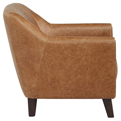 Amazon Brand β Stone & Beam Grover Modern Living Room Accent Chair, 30"W, Cognac Leather