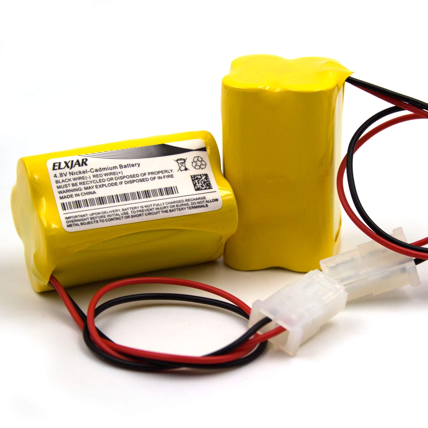 elxjar (5-Pack) 4.8V 800mAh Ni-CD AA Battery Pack Replacement for Energizer N20AE015A CUSTOM-222 NIC0905 OSA146 Prescolite EDCNRB Exit Sign Emergency Light