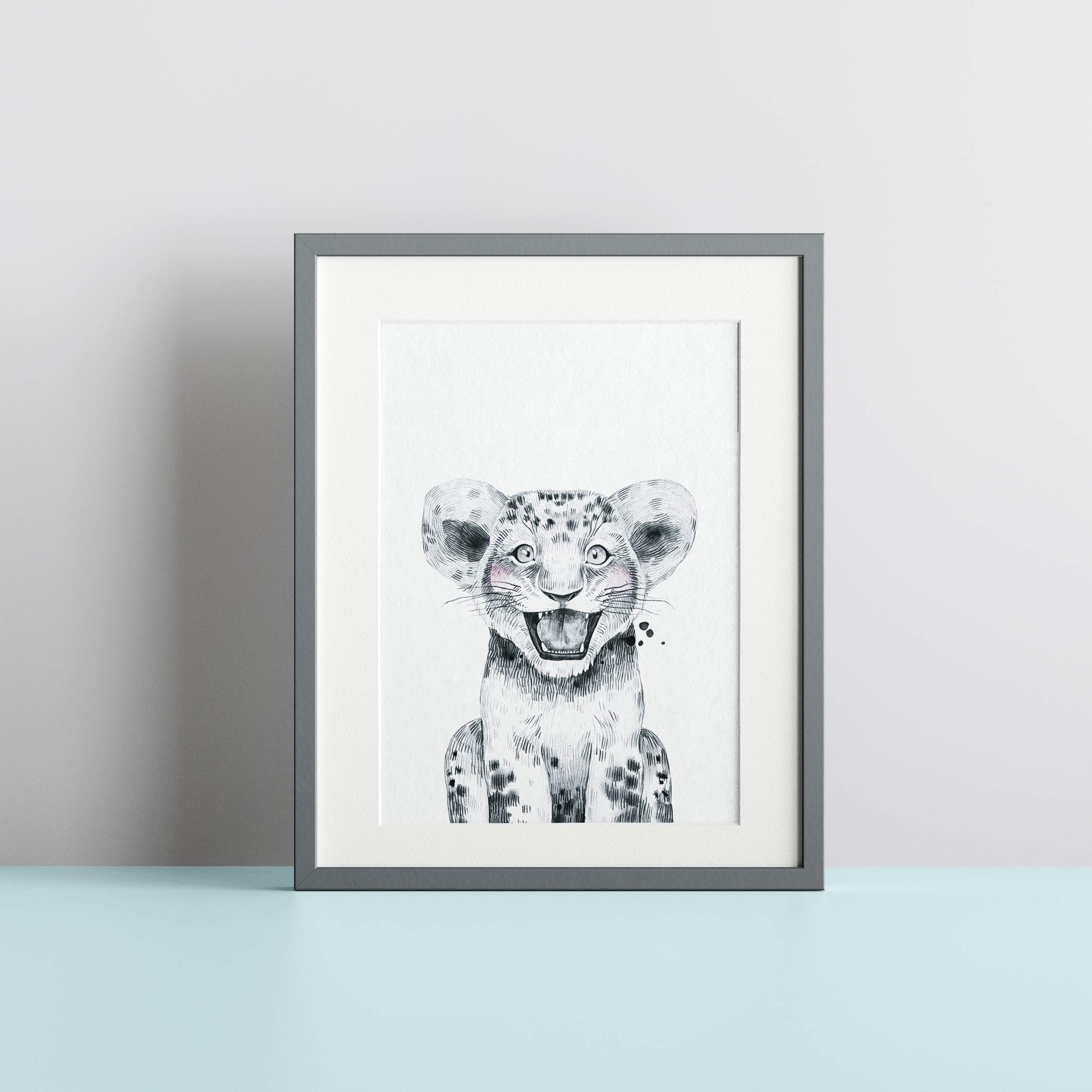 Generic Cotton Paperie Black and White Safari Nursery Decor Animals Prints Set of 6 (Unframed) Nursery Wall Decor Art (8x10),safari-babies-5-4/0