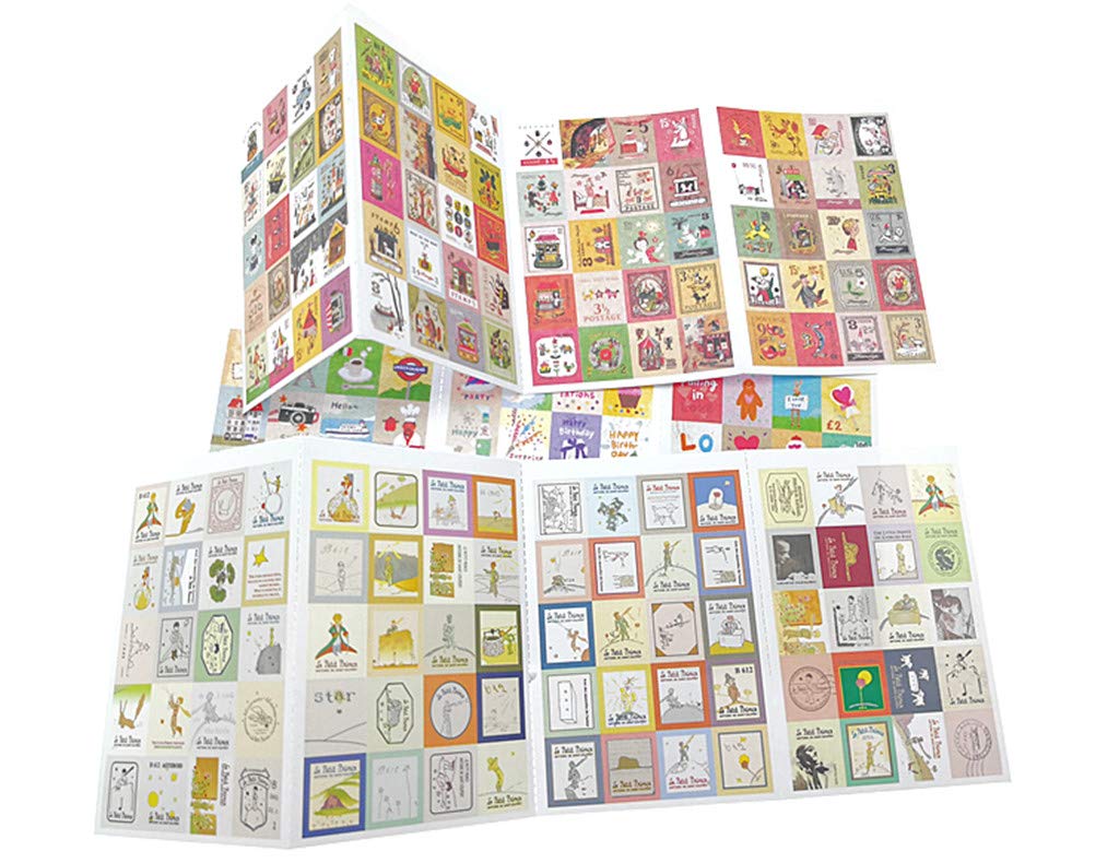 ALIMITOPIA Adhesive Sticker,12 Sheets(240pcs) Stamp Shape DIY Decorative Paper Paster Ornament Mark